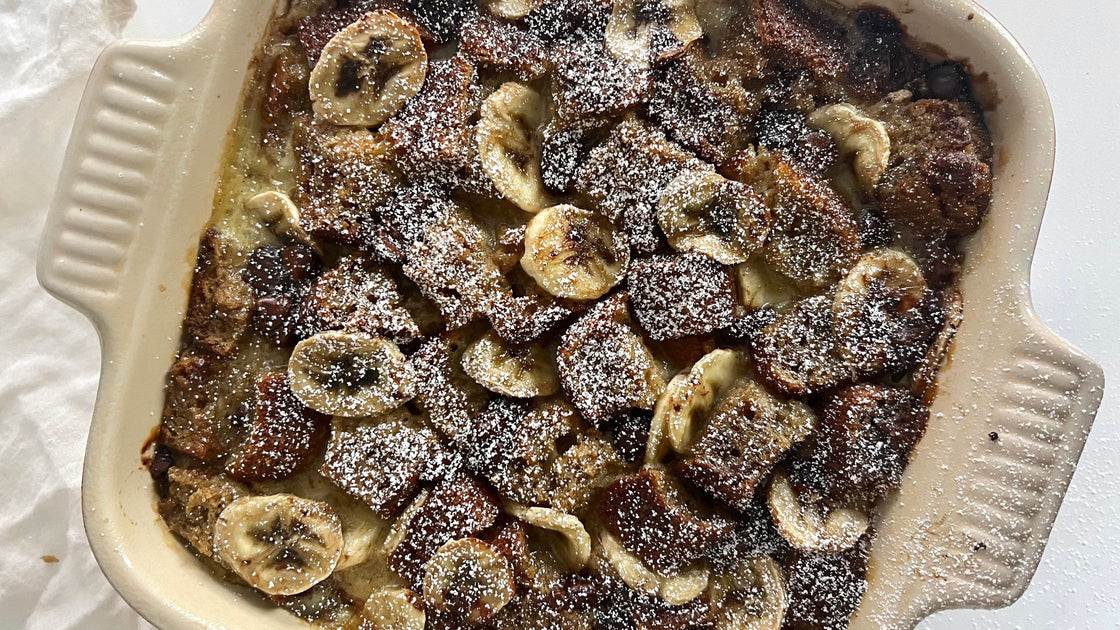 Comforting Chocolate Chip Banana Bread Pudding – King Street Baking Co